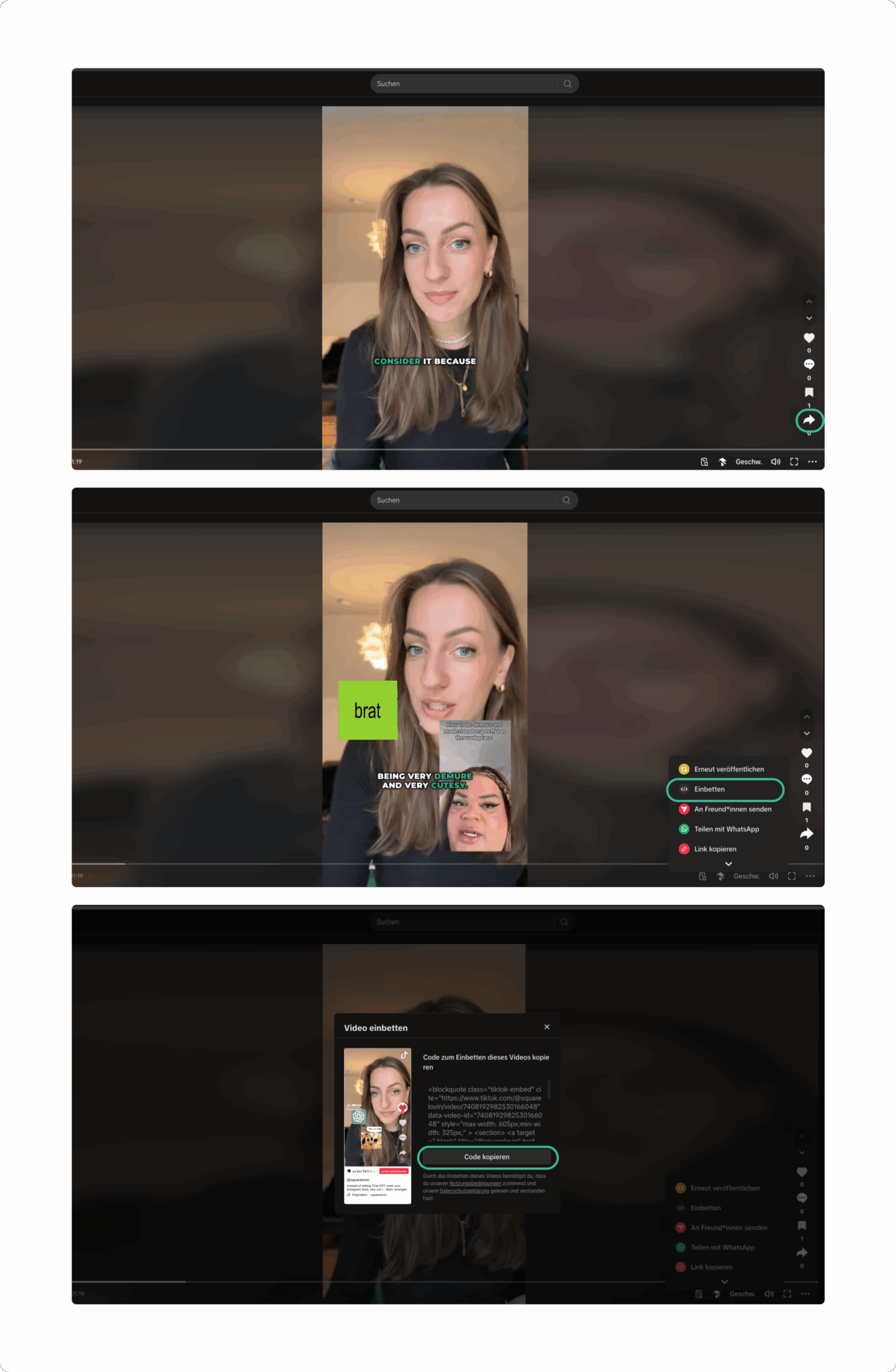 How to embed TikTok Videos on your own Website